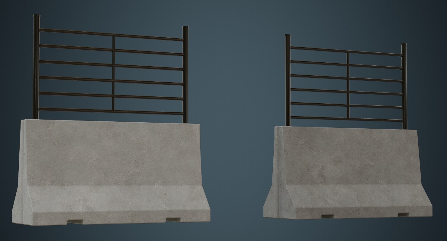 ArtStation - Concrete Barrier 2A | Game Assets