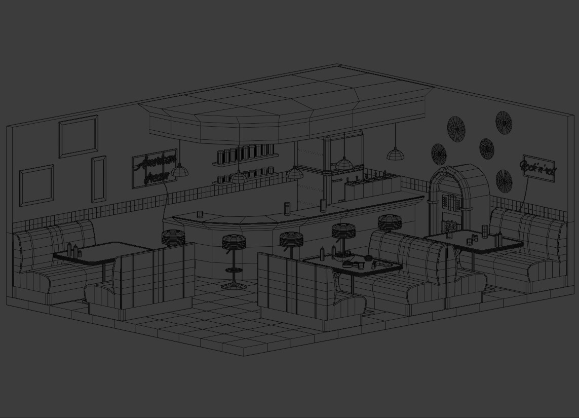 ArtStation - American diner | Game Assets