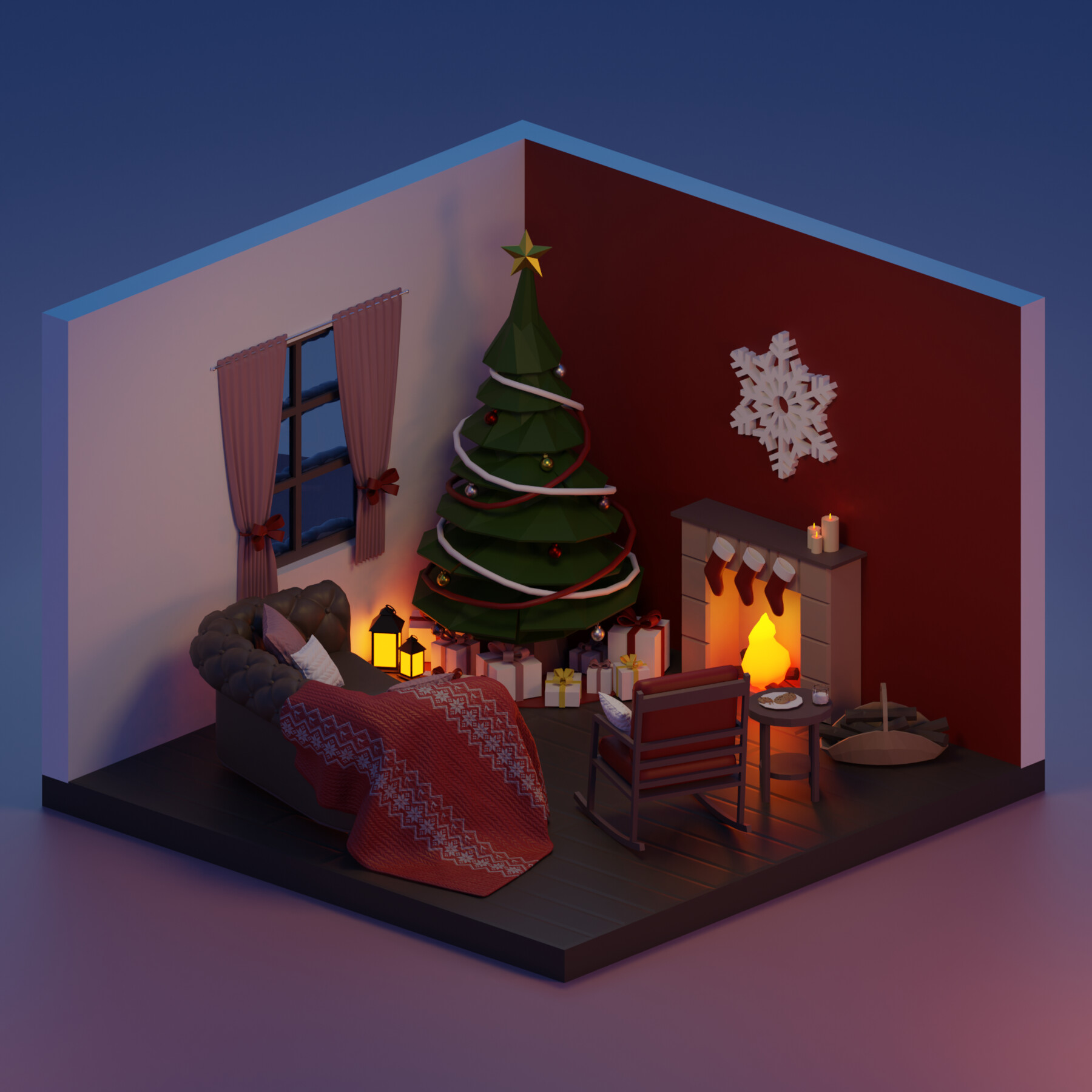 ArtStation - Christmas living-room | Game Assets