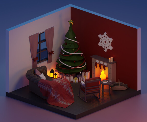 ArtStation - Christmas living-room | Game Assets