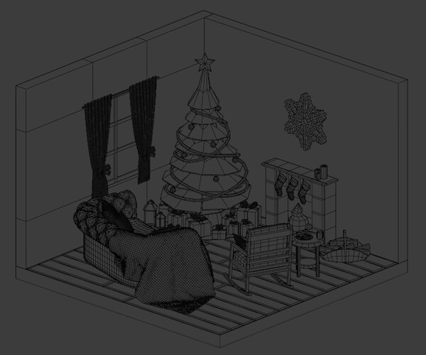 ArtStation - Christmas living-room | Game Assets