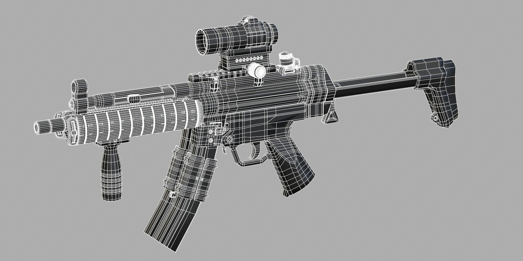 ArtStation - Submachine gun MP5K | Game Assets