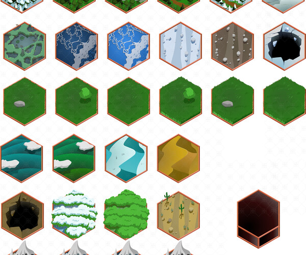 ArtStation - Basic Hex Terrain Vector Tiles | Game Assets