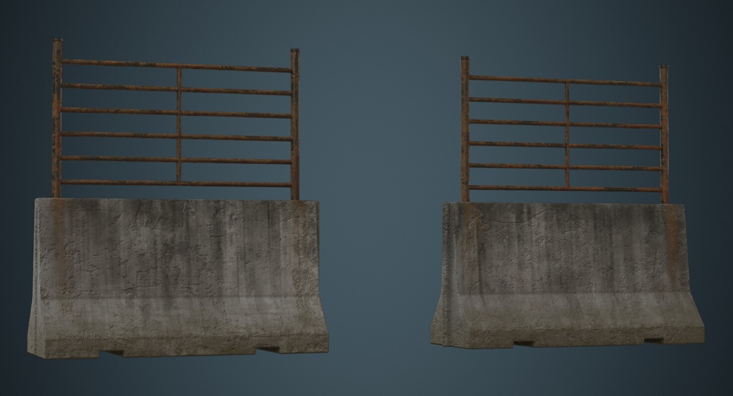 ArtStation - Concrete Barrier 2C | Game Assets