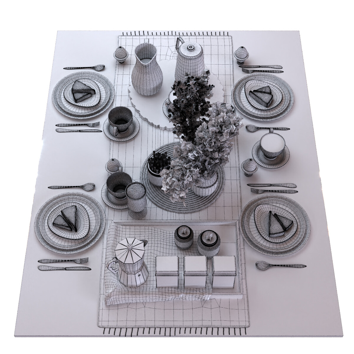 ArtStation - breakfast table set 012 | Resources