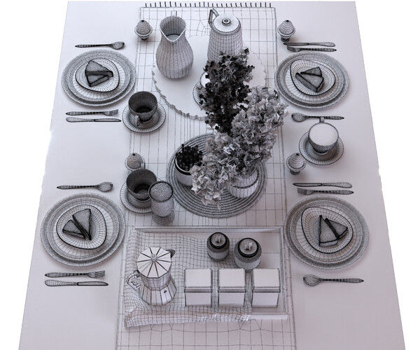 ArtStation - breakfast table set 012 | Resources
