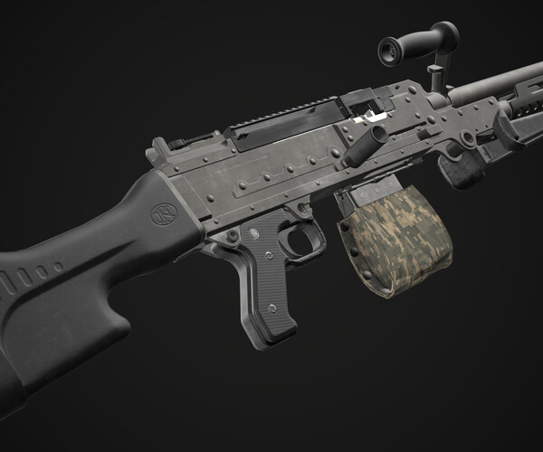 ArtStation - FN MAG / M240 Machine Gun (Game Ready) | Game Assets