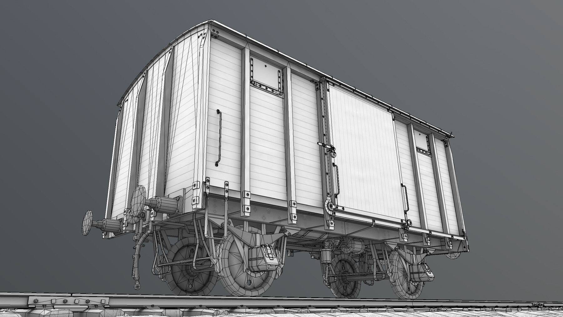 ArtStation - Railway Covered Goods Wagon Vr.4 Medic-Orange | Game Assets