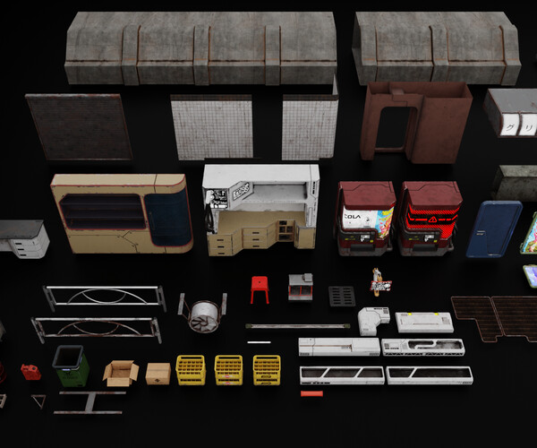 ArtStation - Mini Cyberpunk Props Pack Asset (Game Ready)(Unreal Engine) | Game Assets