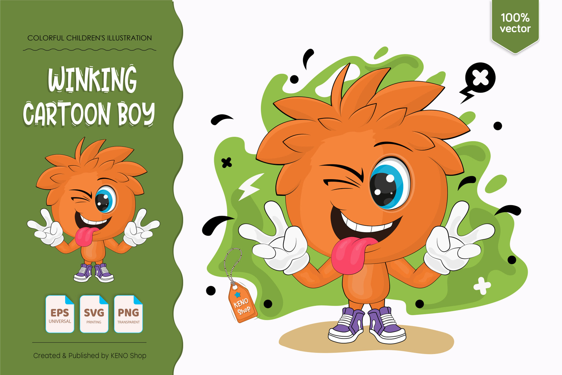 ArtStation - Cartoon winking boy | Artworks