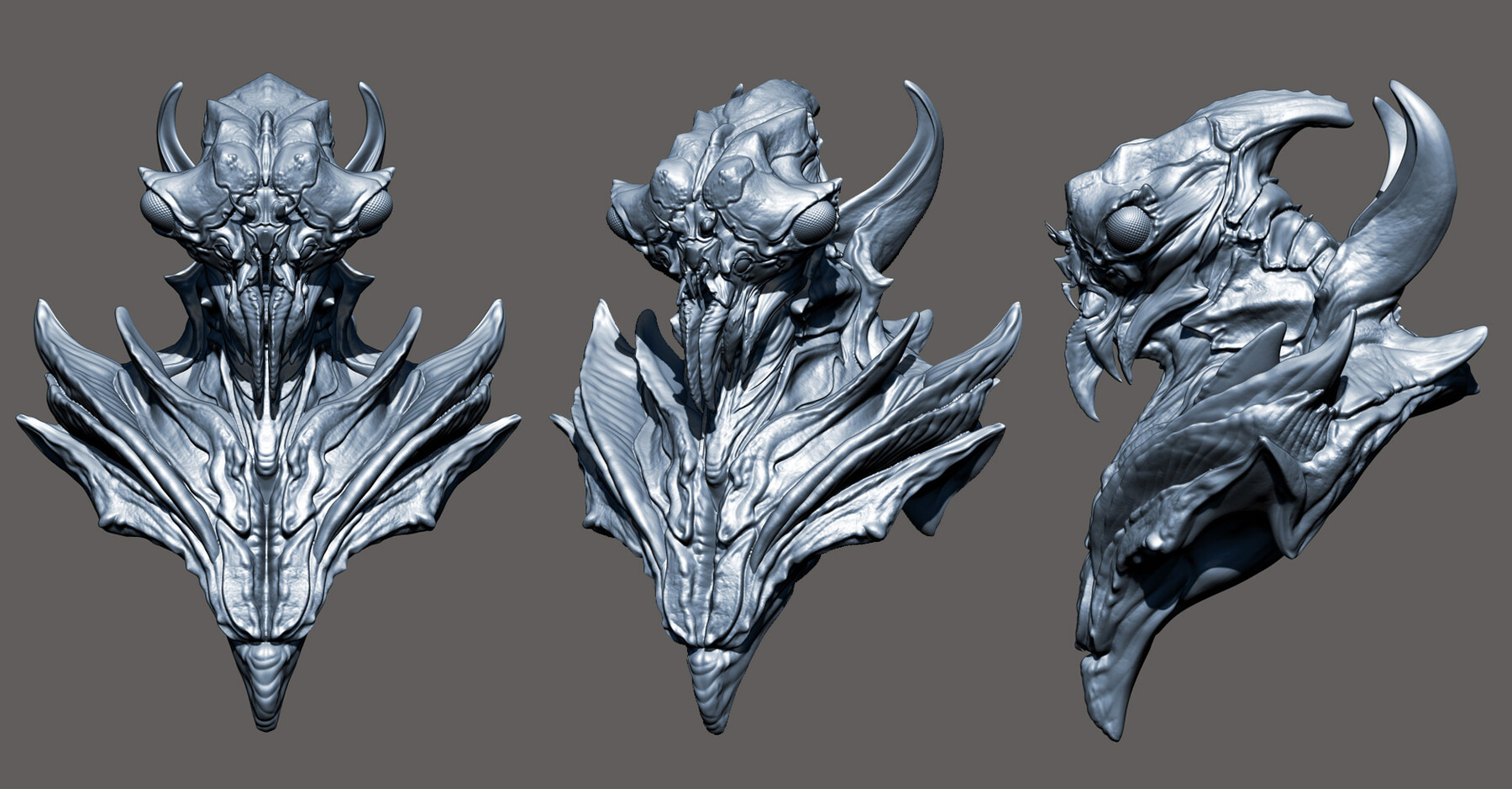 ArtStation - Alien insect (bust ready for 3D print) | Resources