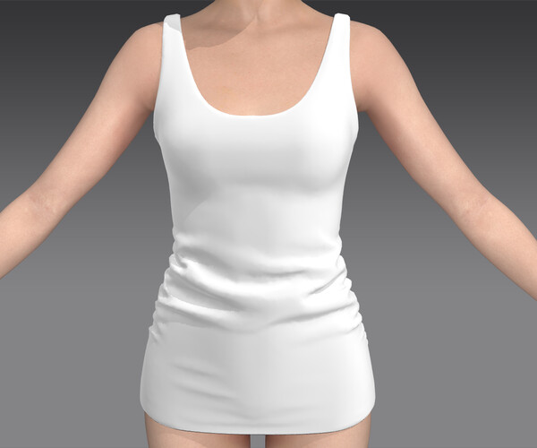 ArtStation - Marvelous designer project + obj : female tank top | Resources