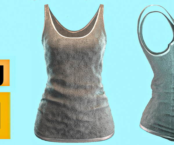 ArtStation - Marvelous designer project + obj : female tank top | Resources