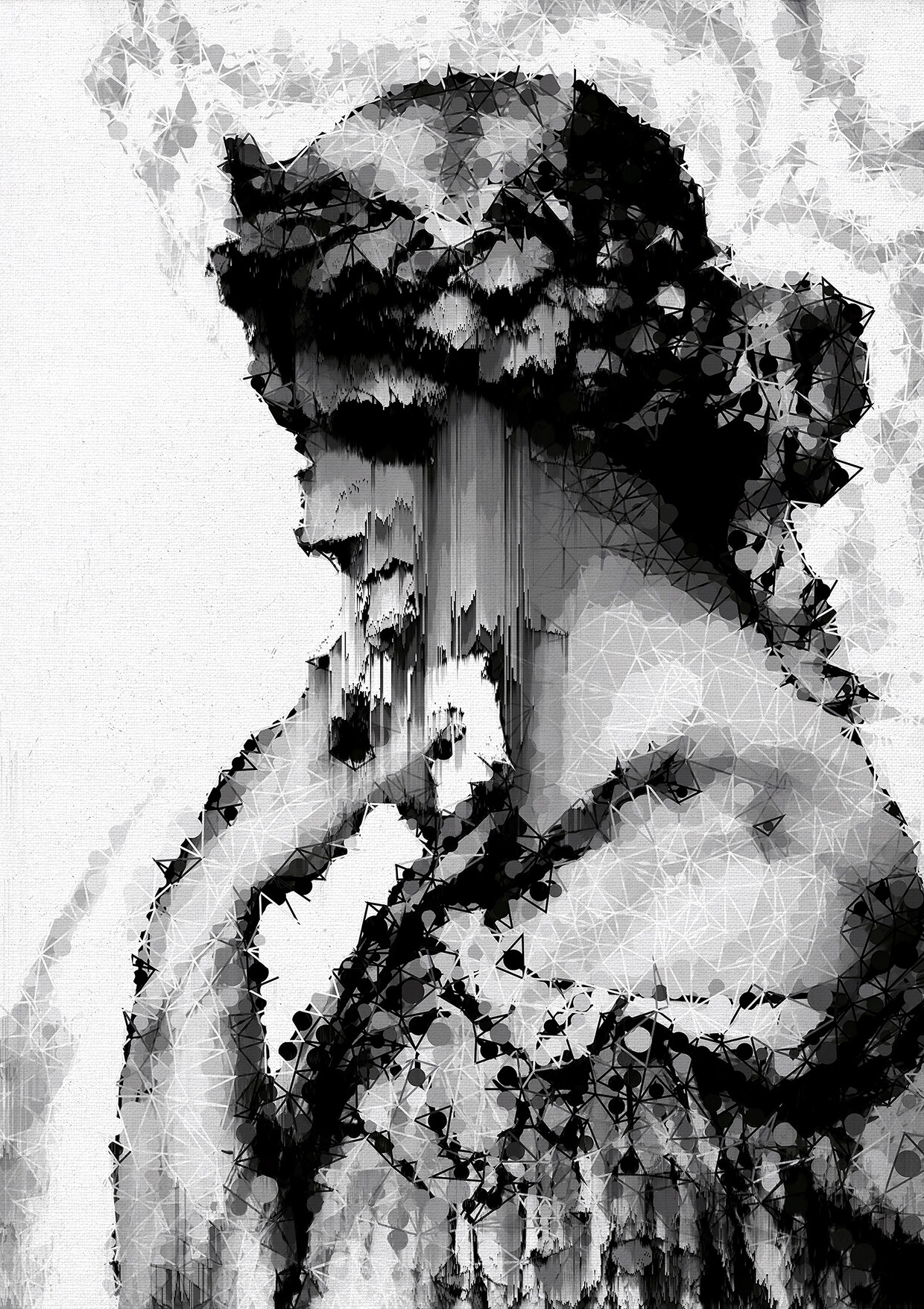 ArtStation - Ancient Greek Sculpture Poster,Abstract Glitch Portrait ...