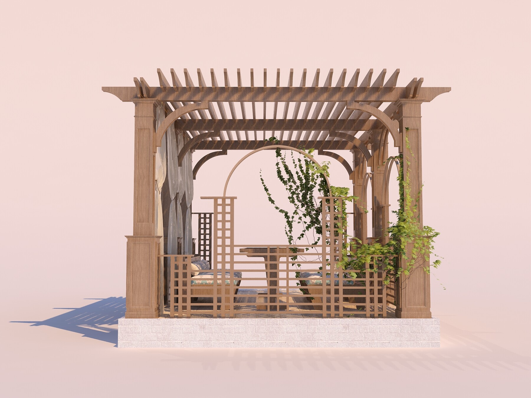 ArtStation - Modern Wooden Pergola 04 | Resources