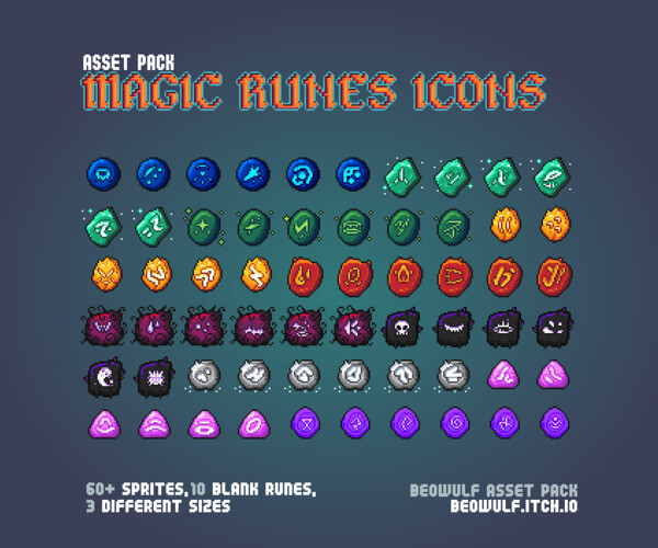 ArtStation - Magic Runes Pixel Art Asset Pack | Game Assets