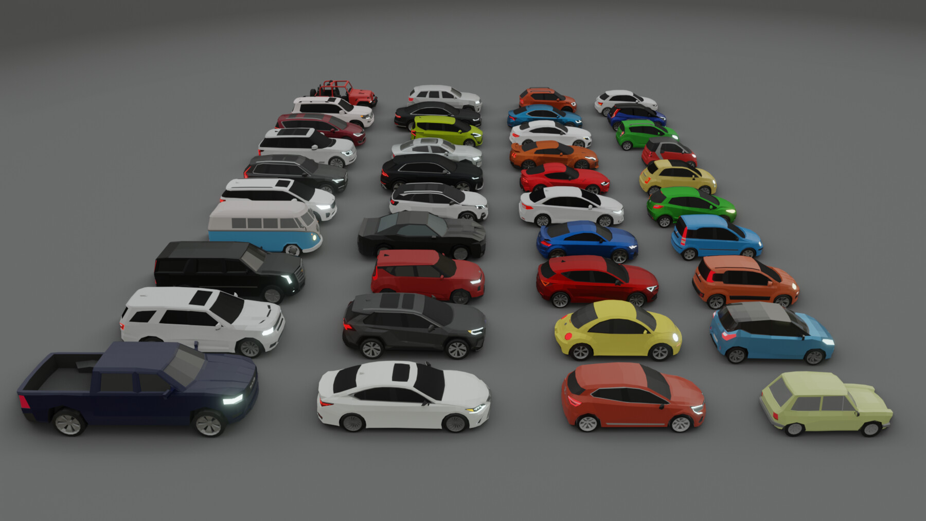 ArtStation - collection of 40 low poly cars | Resources