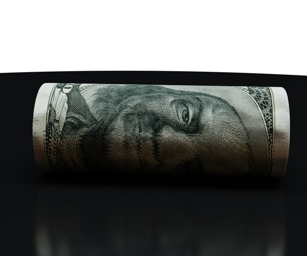 ArtStation - Money Roll - Stack - 100 Dollars - Coins - 3D Model 3D model | Resources