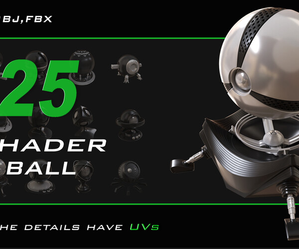 ArtStation - 25 Shader Ball Pack | Resources