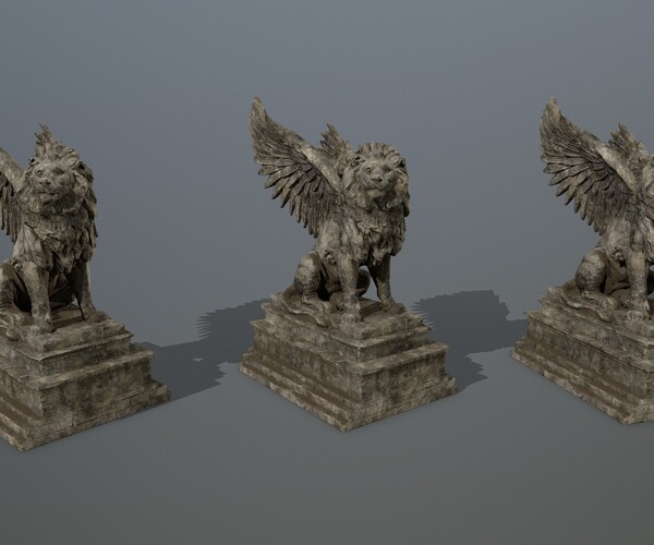 ArtStation - lion statue | Game Assets