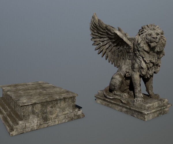 ArtStation - lion statue | Game Assets