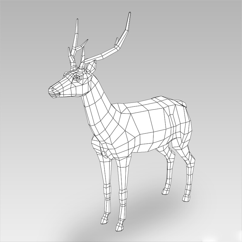 ArtStation - Low Poly Buck 3D Model | Resources