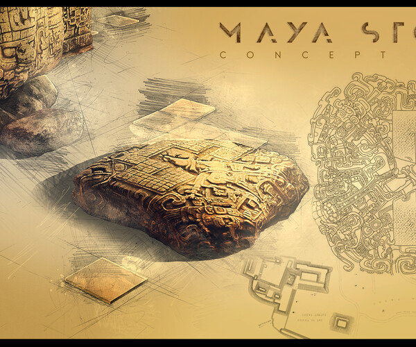 ArtStation - Mayan Stone 01 PBR 4K | Game Assets