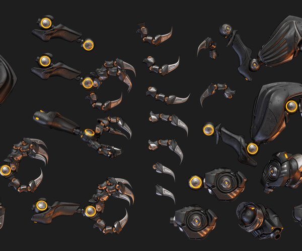 ArtStation - Sci-fi mecha wings and claws images set vol. III | Resources