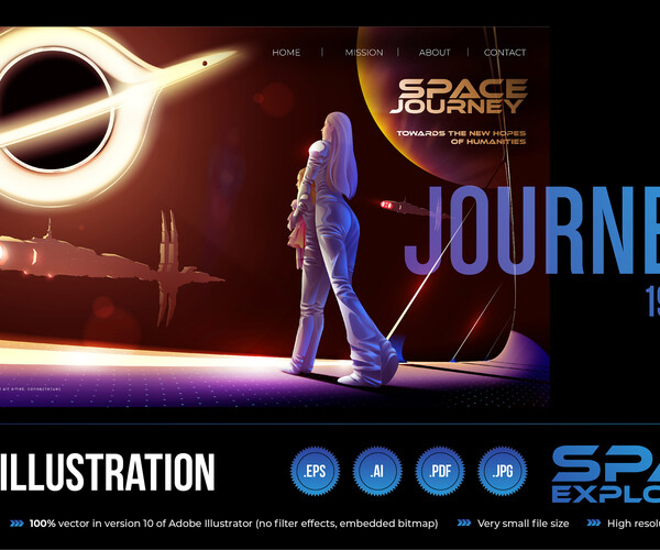 ArtStation - Vector Illustration in Space Exploration Theme | Artworks