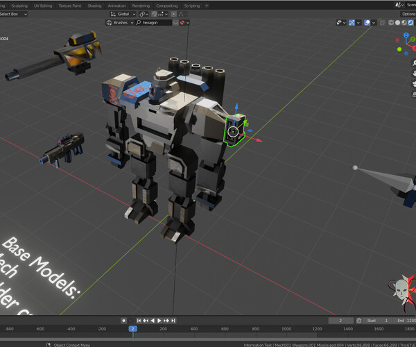 ArtStation - Low Poly Mech Robot rigged with two animations included ...