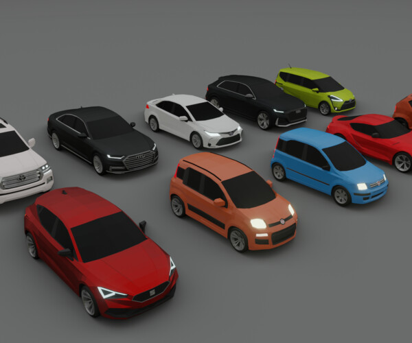 ArtStation - collection of 10 low poly cars | Resources