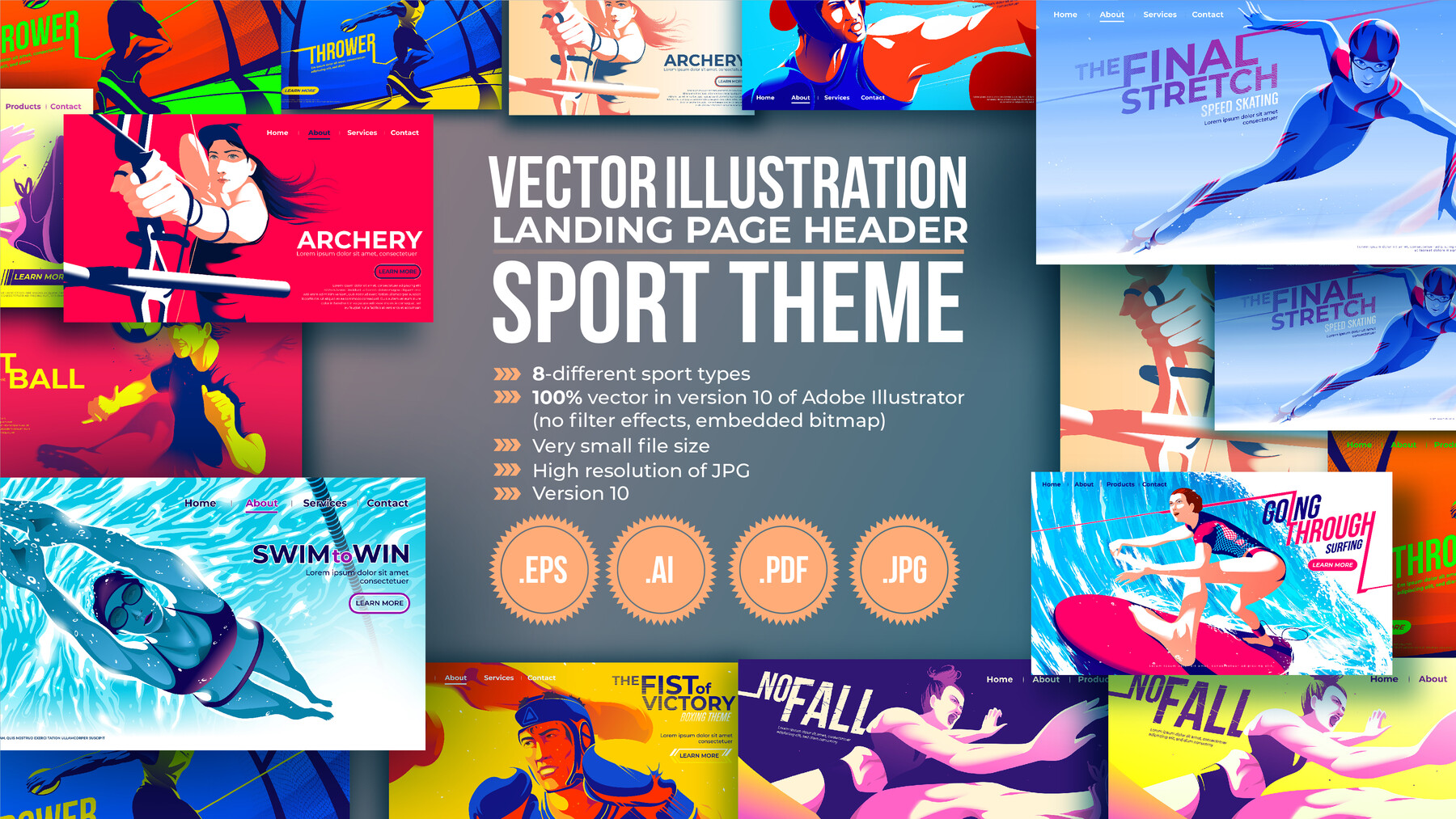 ArtStation - Vector Illustration in Sport Theme for a Landing Page ...