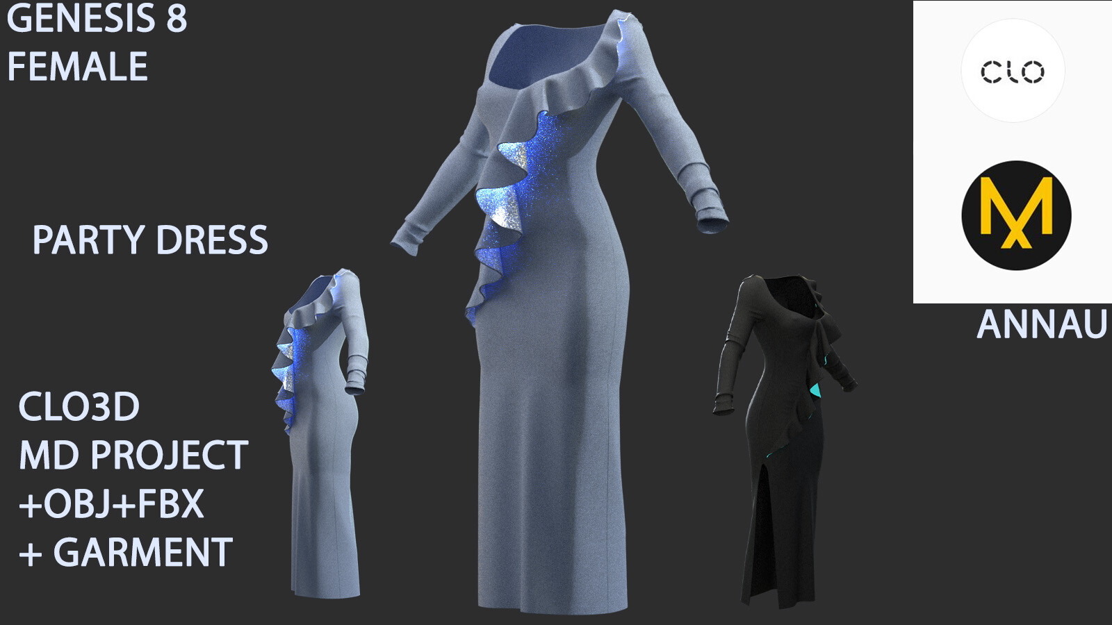 ArtStation - GENESIS 8 FEMALE: PARTY DRESS: SLIT DRESS WITH RYUSHA ON ...