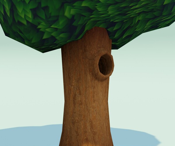 ArtStation - Cartoon Tree With Hollow 3D Model | Game Assets