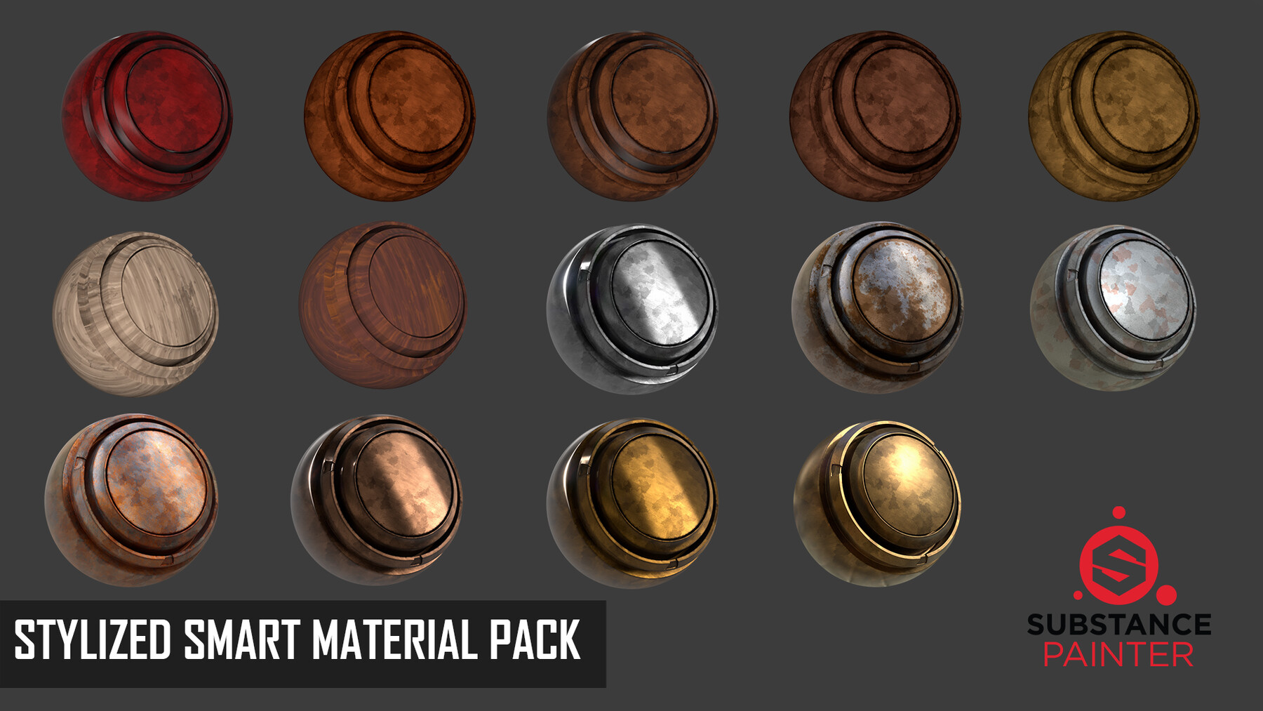 ArtStation - STYLIZED SMART MATERIAL PACK - STYLE HAND PAINTED - 14 ...