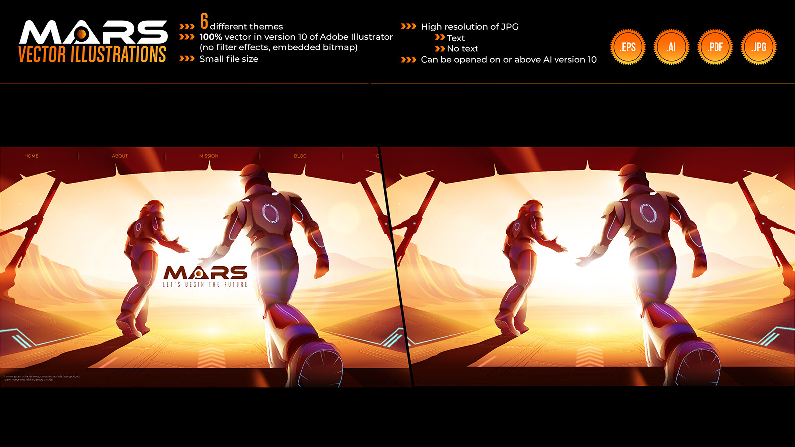 ArtStation - Mars Mission Vector Illustrations, 6 different themes ...