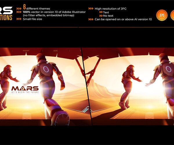 ArtStation - Mars Mission Vector Illustrations, 6 different themes ...