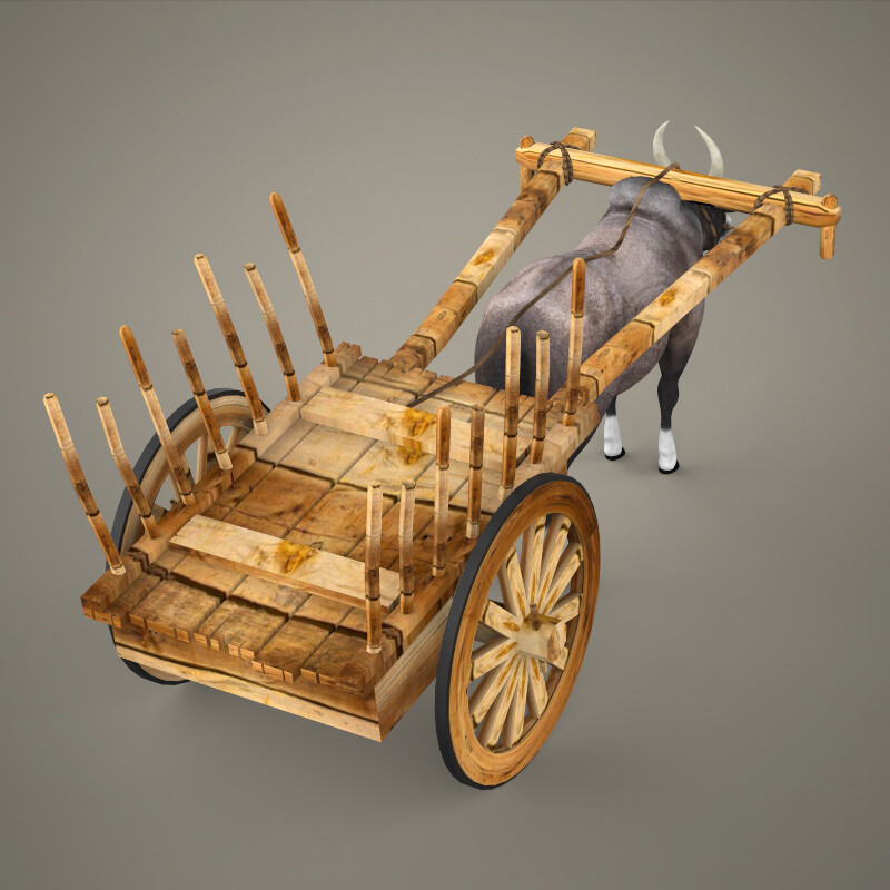 ArtStation - Realistic Ox Cart | Game Assets