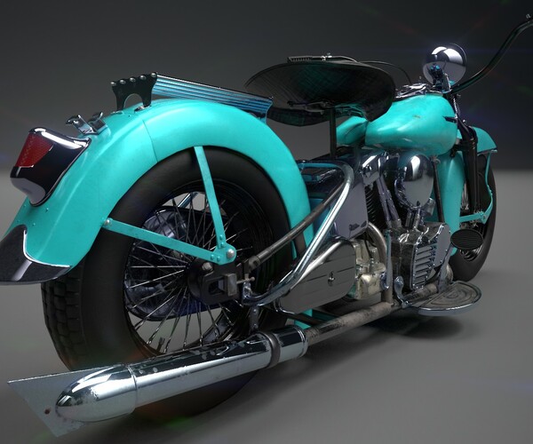 ArtStation - Oldschool Classic Motorcycle Low Poly | Game Assets