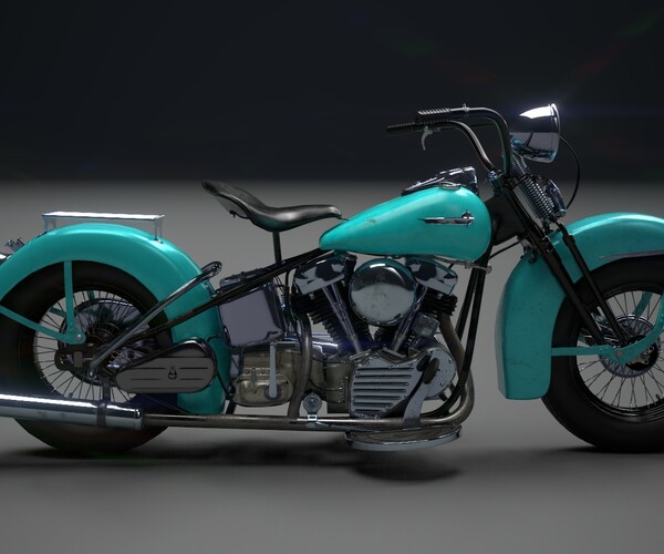 ArtStation - Oldschool Classic Motorcycle Low Poly | Game Assets