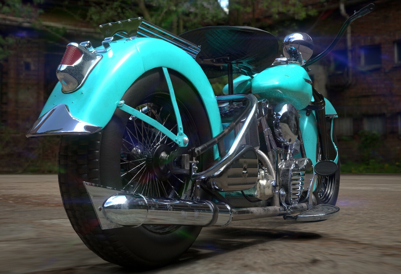ArtStation - Oldschool Classic Motorcycle Low Poly | Game Assets