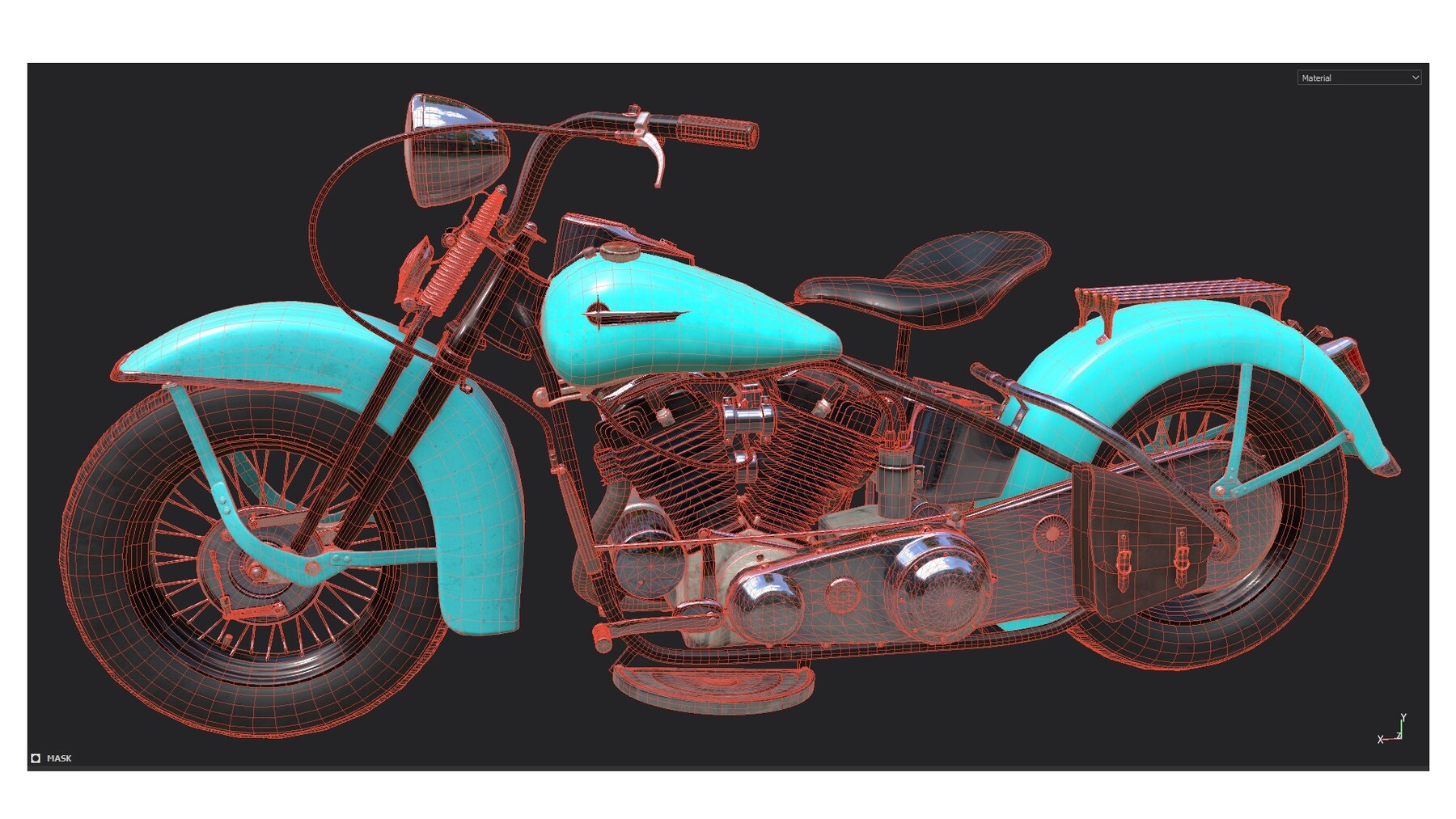 ArtStation - Oldschool Classic Motorcycle Low Poly | Game Assets