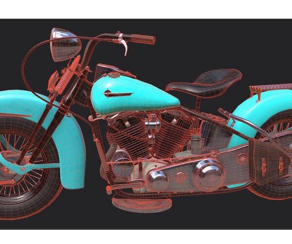 ArtStation - Oldschool Classic Motorcycle Low Poly | Game Assets