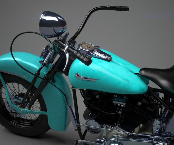 ArtStation - Oldschool Classic Motorcycle Low Poly | Game Assets