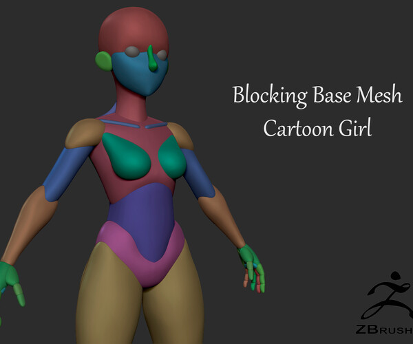 ArtStation - Blocking Base Mesh Cartoon Girl | Resources