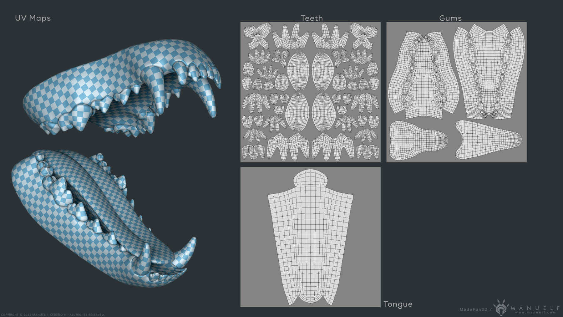 ArtStation - Wolf Dog Mouth and Teeth Set | Resources