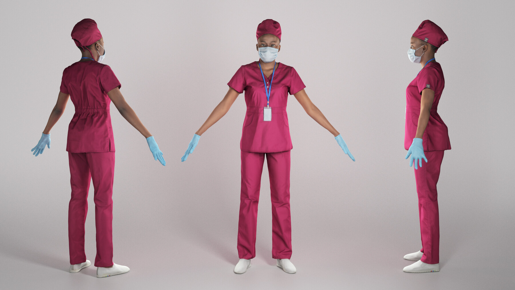 ArtStation - Young nurse in red uniform ready for animation 272 | Game ...