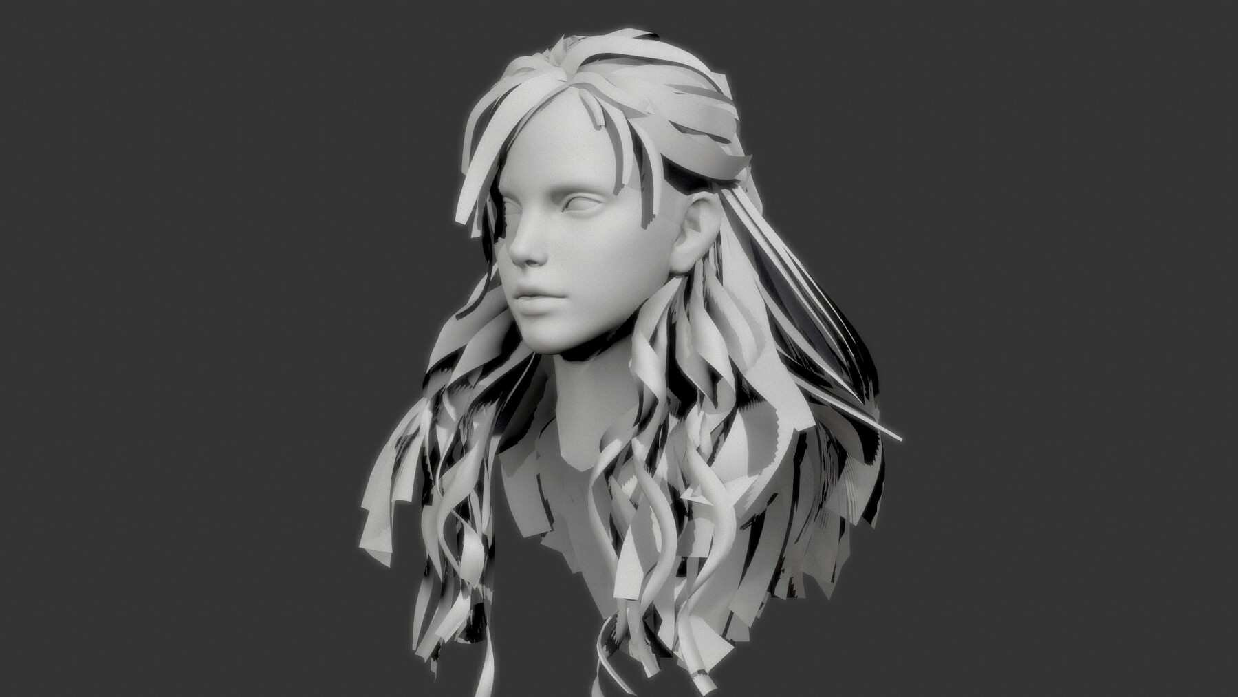 ArtStation - Character - Real Time Female Long Hair 01 | Resources