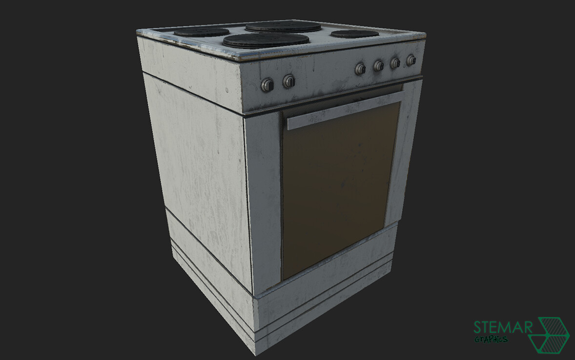 ArtStation - Old Cooker 3D Textured Model | Game Assets