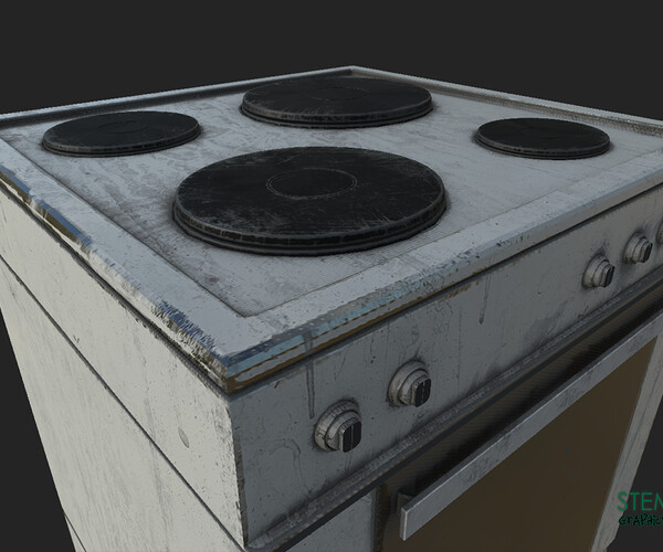 ArtStation - Old Cooker 3D Textured Model | Game Assets